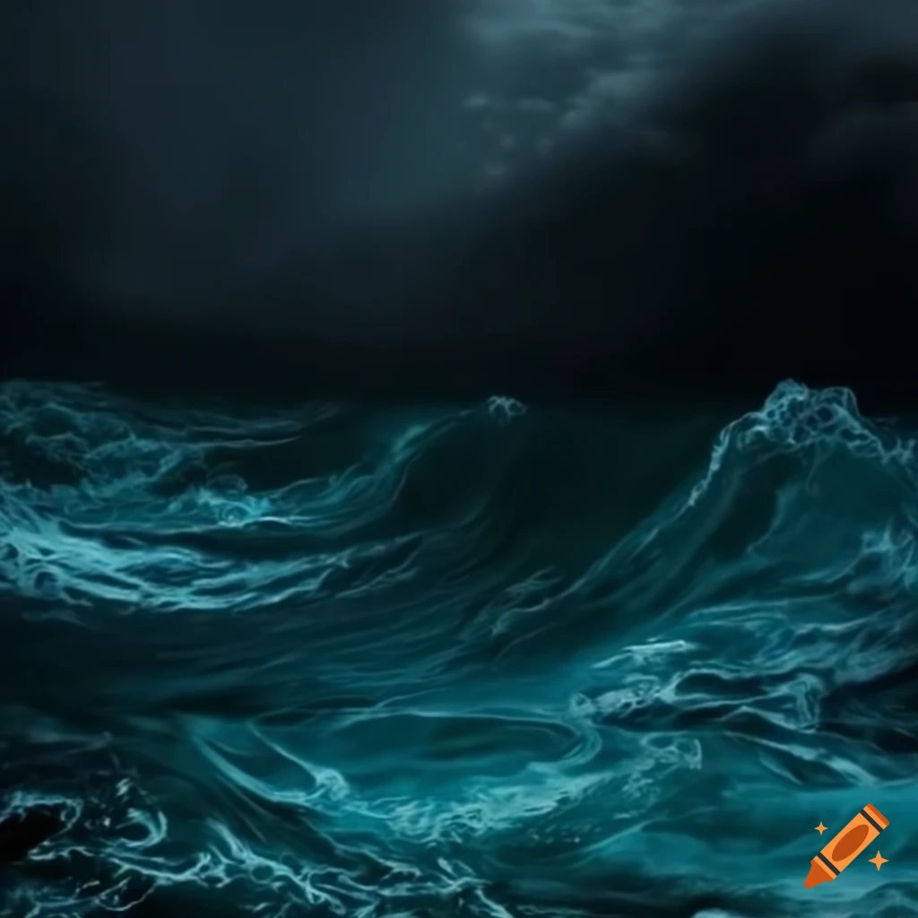 Dark gothic ocean wave on Craiyon