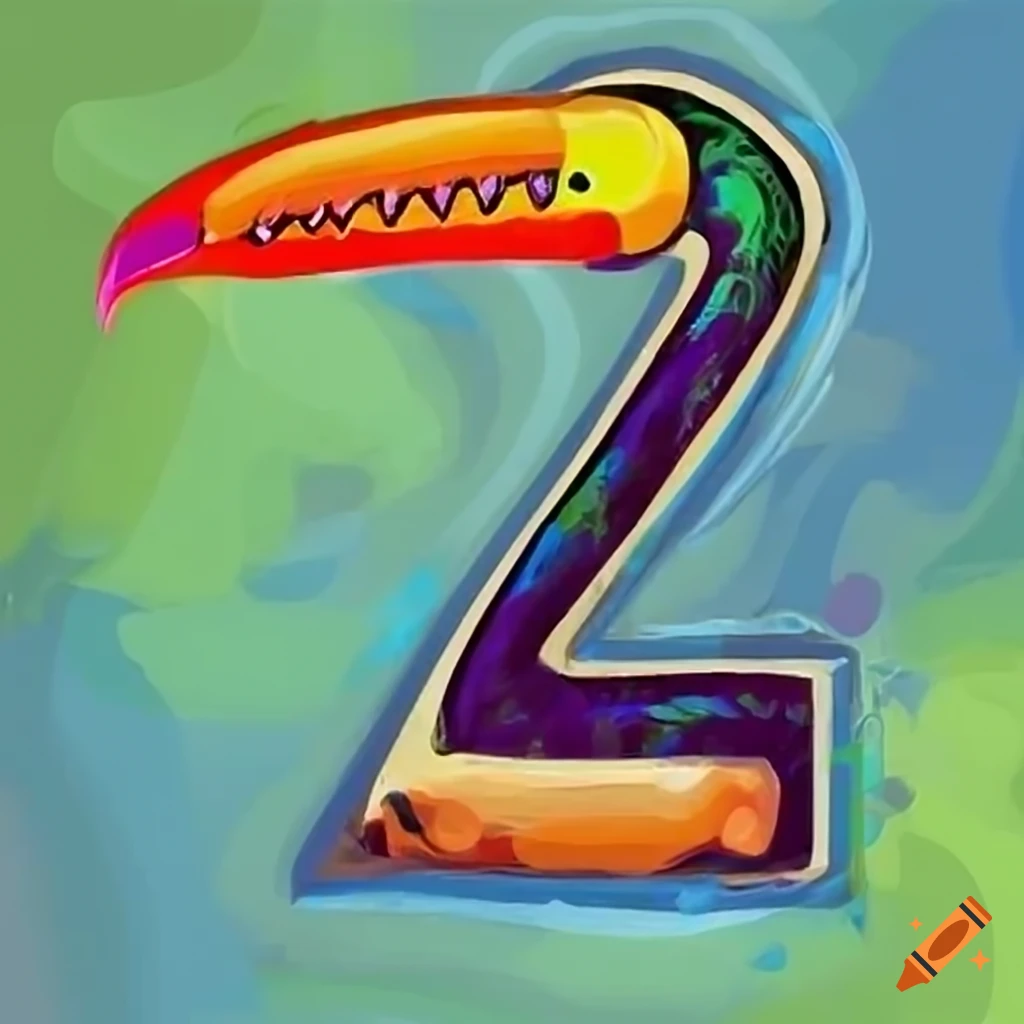 Toucan forming the shape of number two on Craiyon