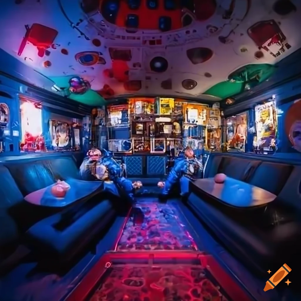 Astronauts at a space-themed bar on Craiyon