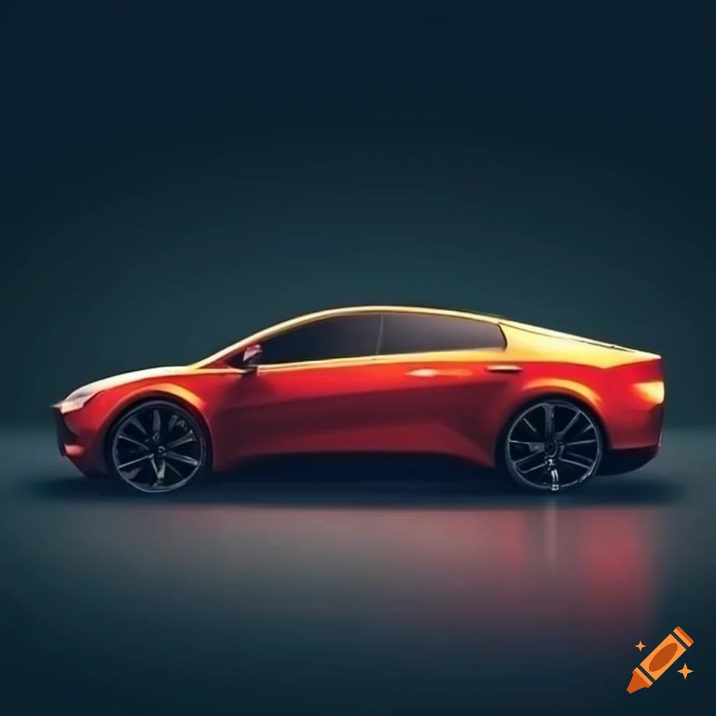 Sleek and modern car side view on Craiyon