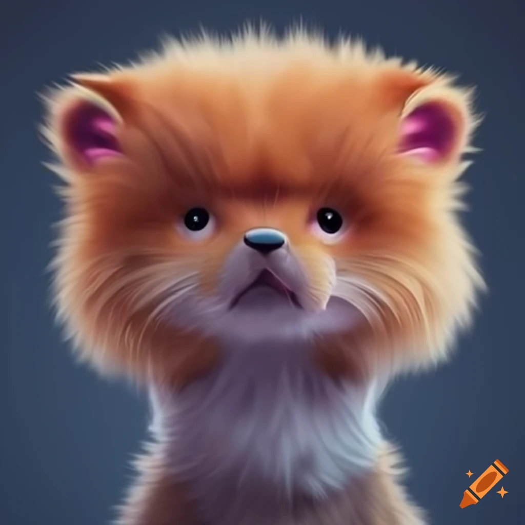 Logo for a super fluffy animal on Craiyon