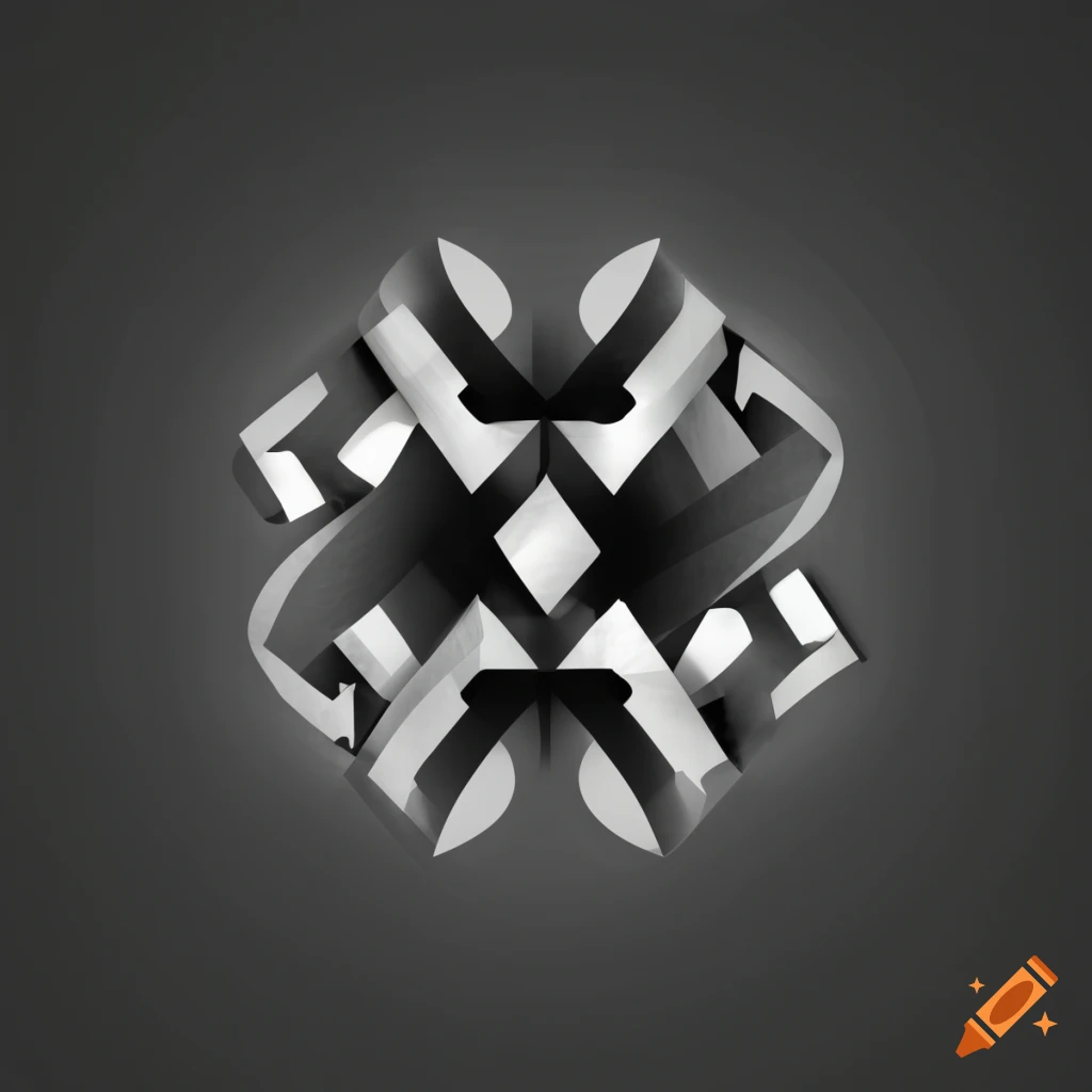 Abstract, sophisticated, geometric logo with high contrast black and ...