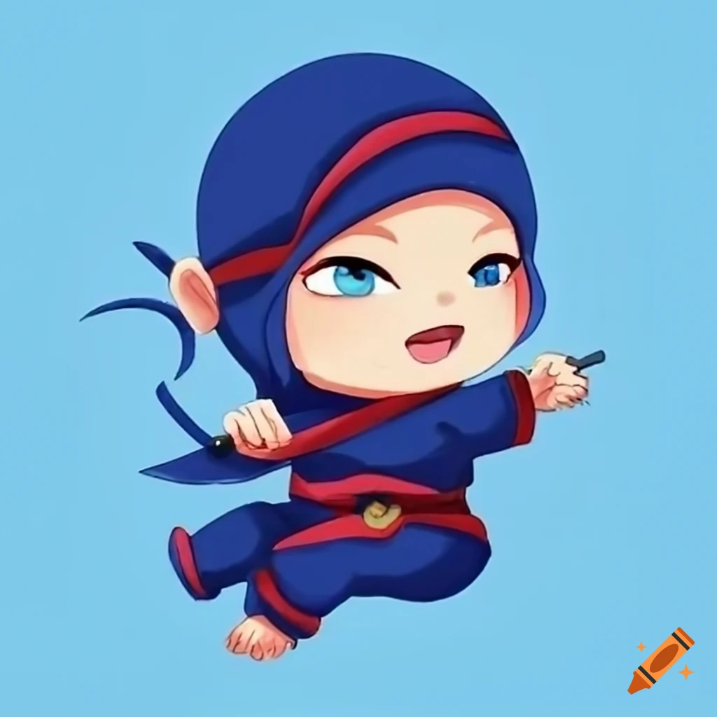 Baby ninja in blue outfit on Craiyon