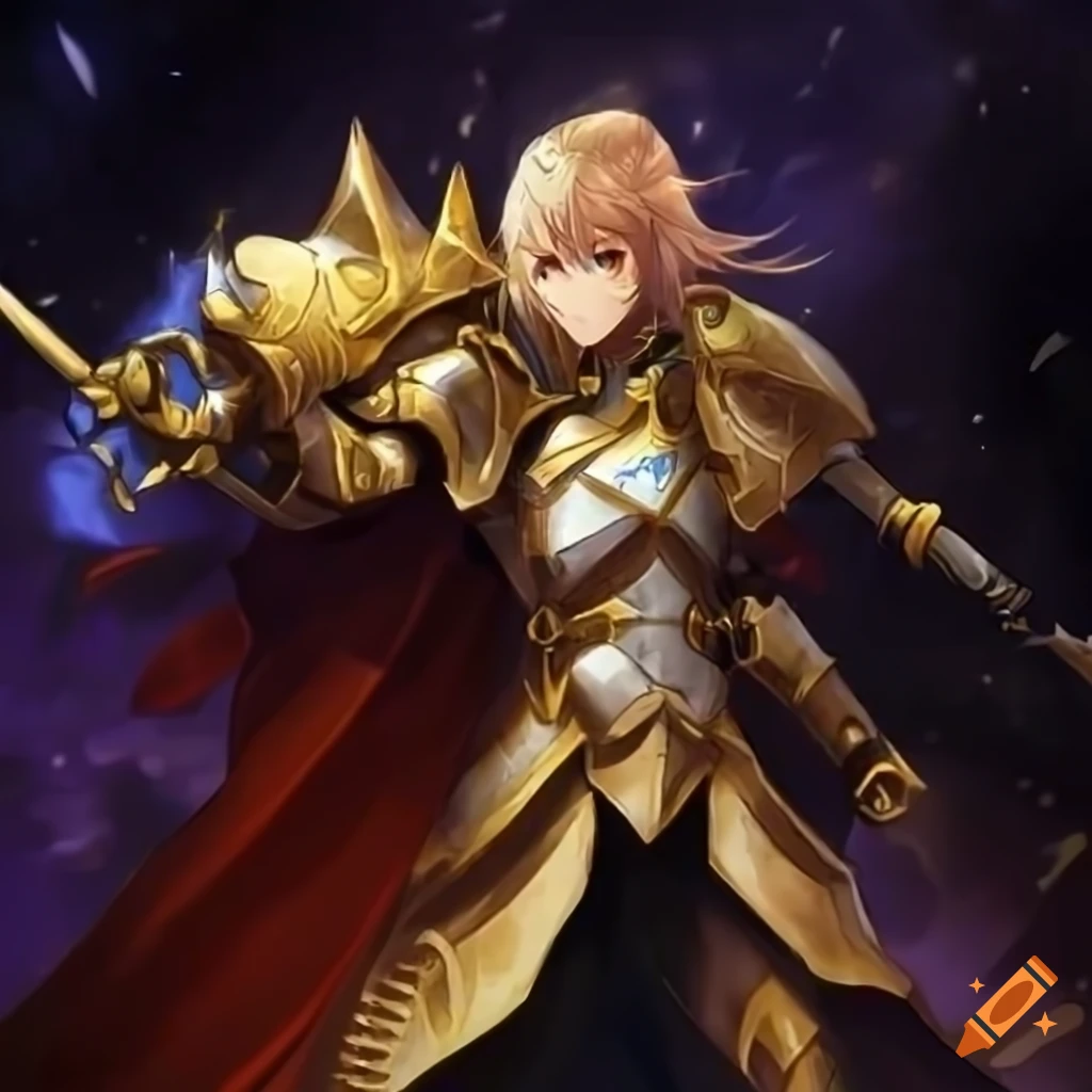 Anime commander paladin character on Craiyon