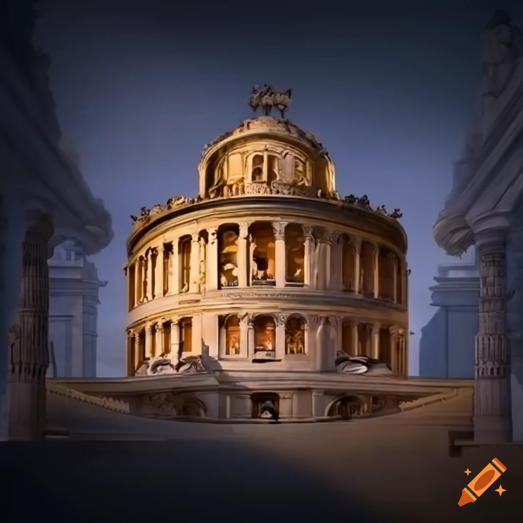 Baroque architecture in Europe with statues and Greek Gods on Craiyon