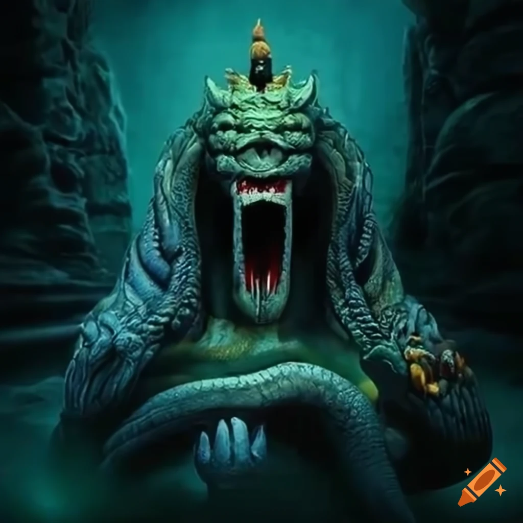 Snake monster temple on Craiyon