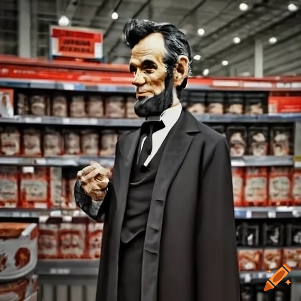 President Abraham Lincoln in a Costco store on Craiyon
