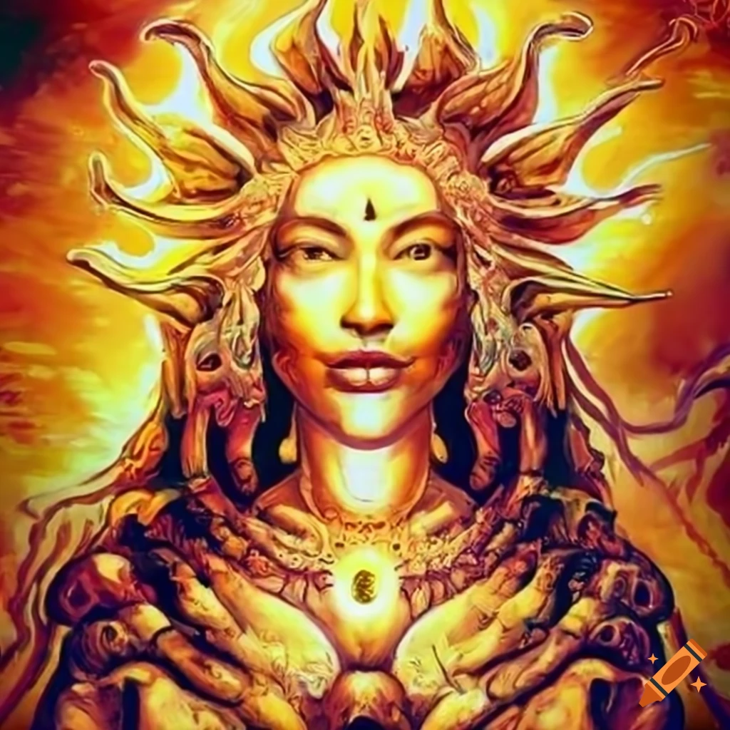 Sun deity representation on Craiyon