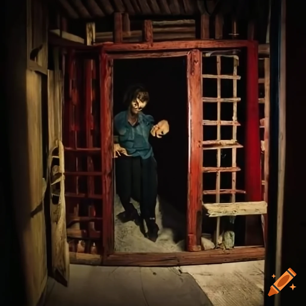 Escape room inspired by Chicken Run with a farm made of iron bars on ...