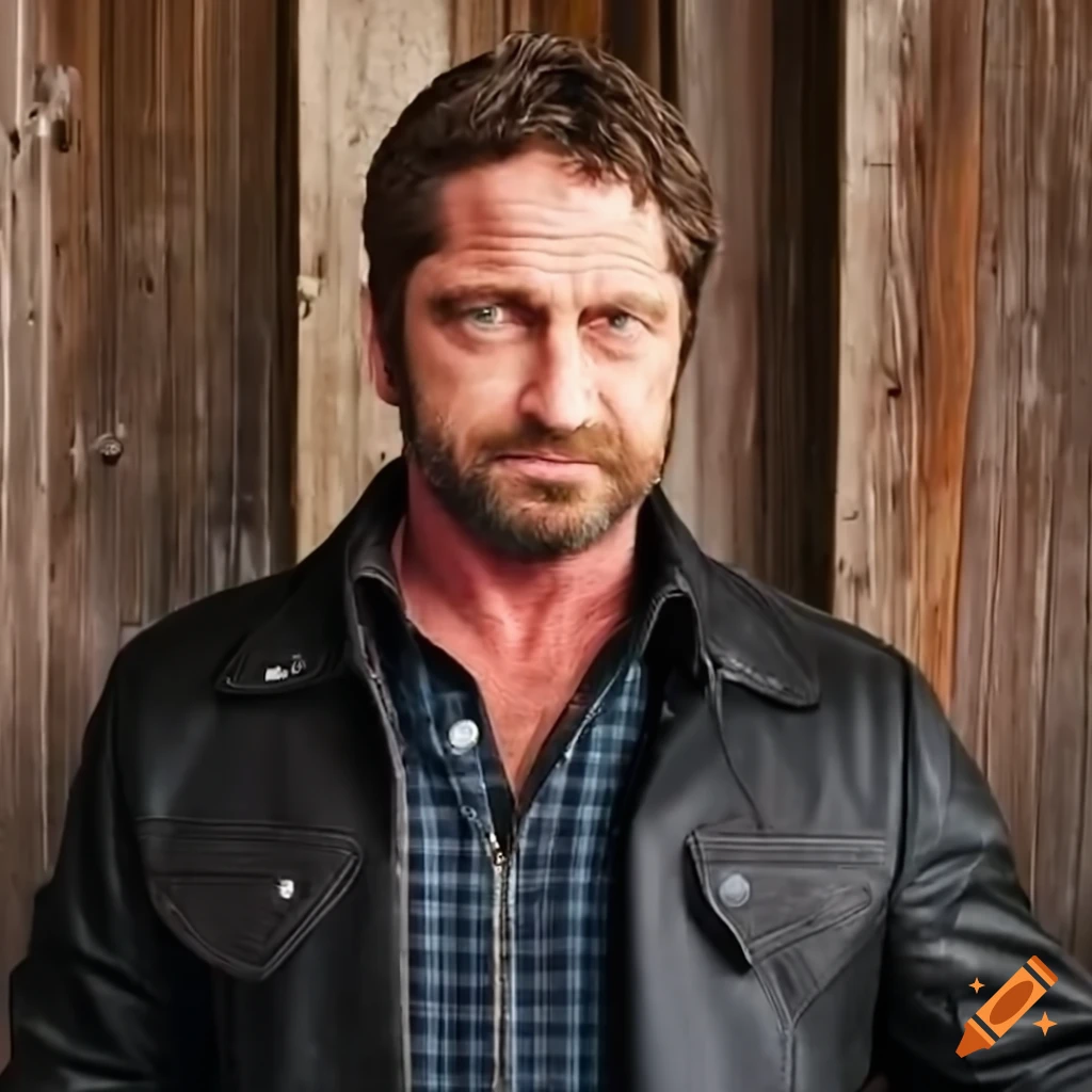 Close-up side view of actor resembling gerard butler at age 20 in ...