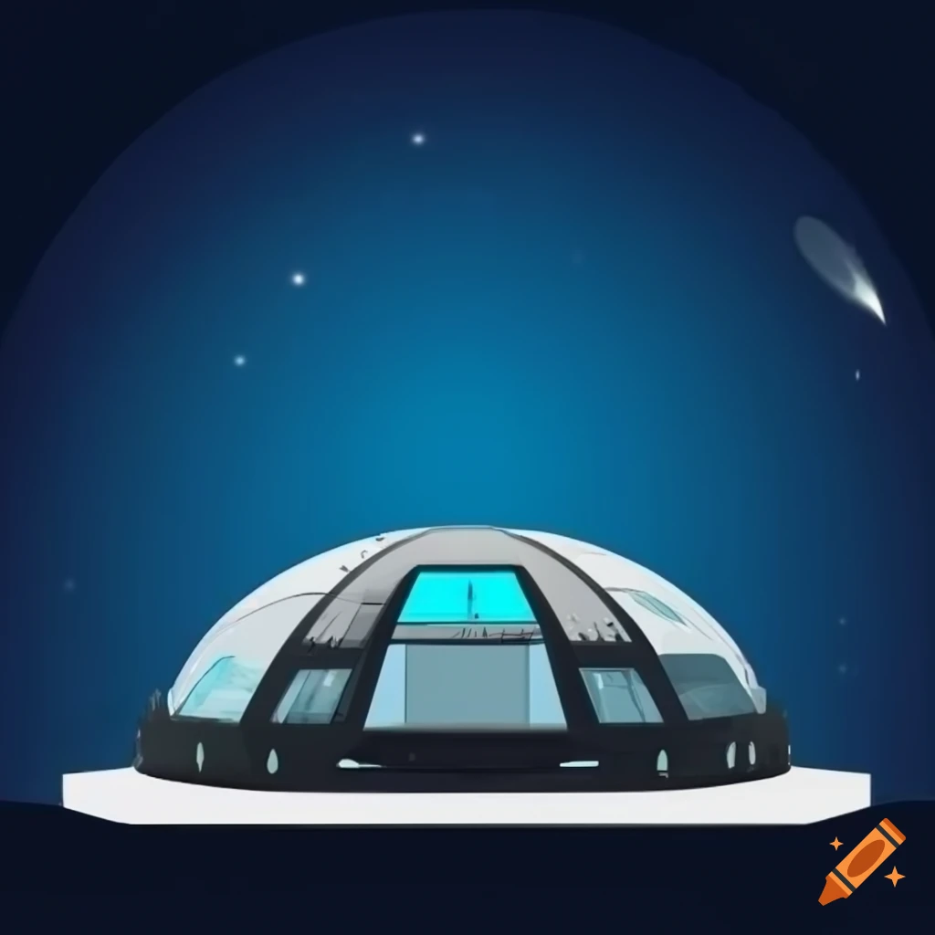 Modern and sleek vector design of a futuristic moon base on Craiyon