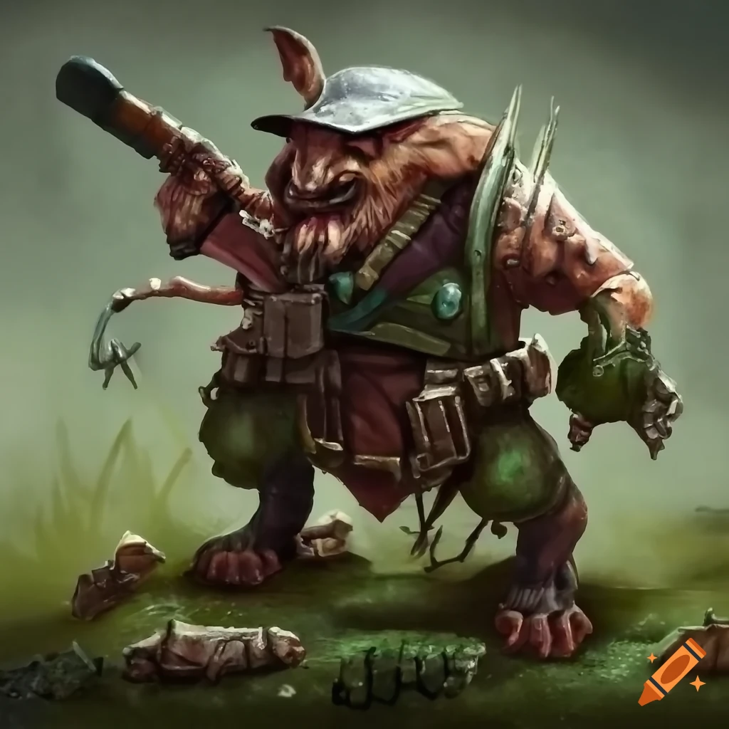 Skaven gunner rat team in World War theme with armor plating on Craiyon