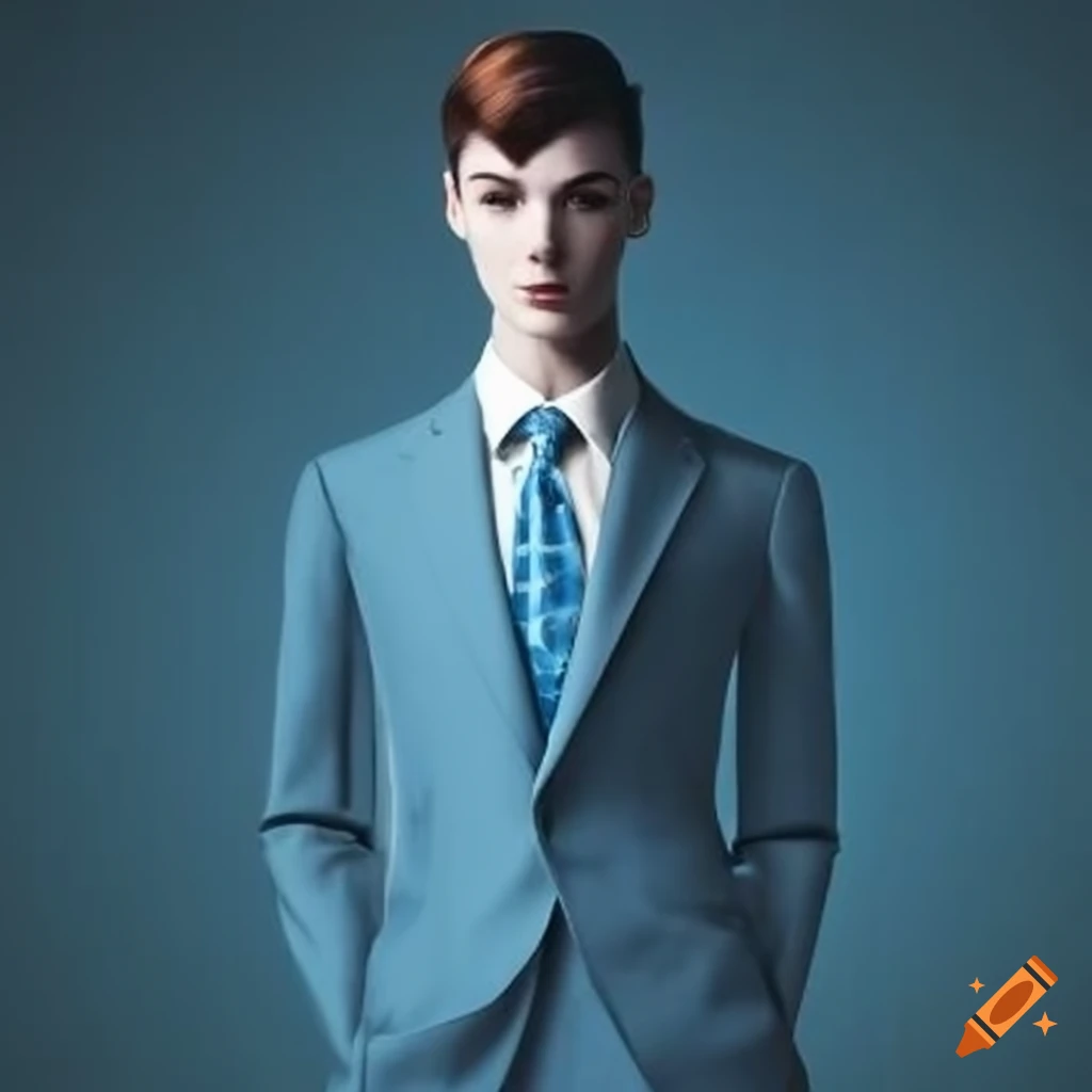 Gender neutral profile with a blue tie on Craiyon