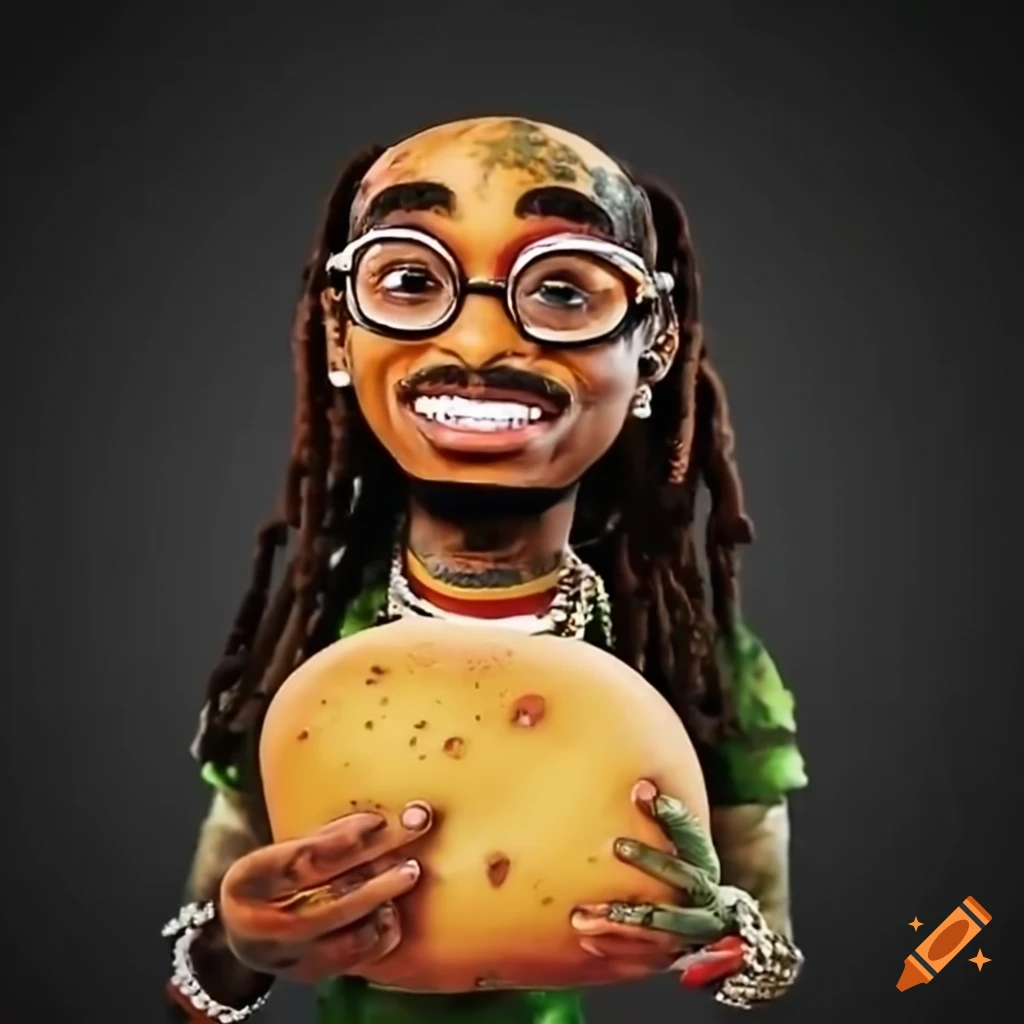 Quavo holding a potato on Craiyon