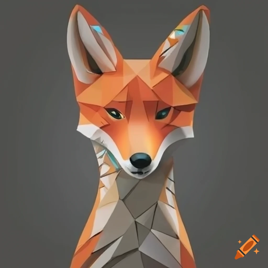 Fox crafted from triangles on Craiyon