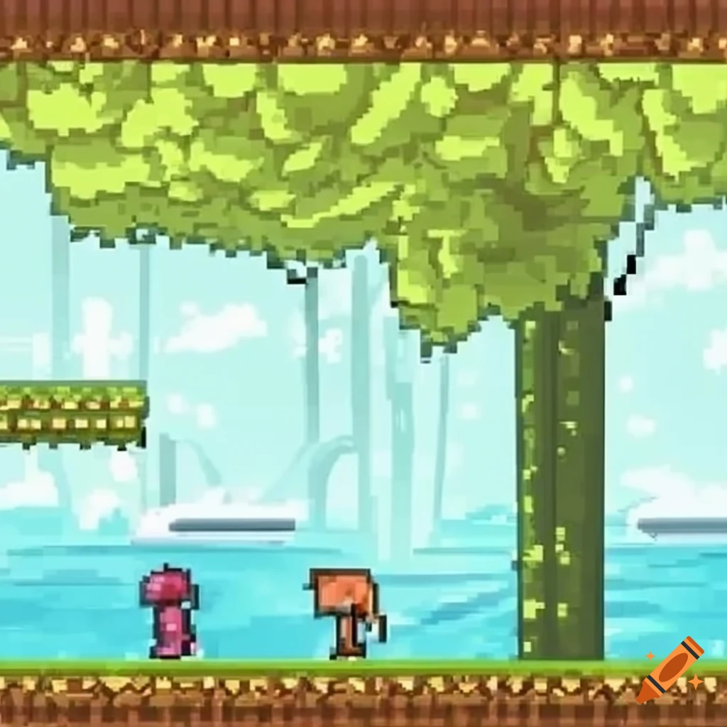 Dream game in 2d platformer style with 16-bit graphics on Craiyon
