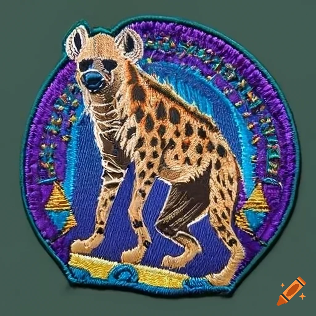 Hyena with egyptian accessories patch on Craiyon