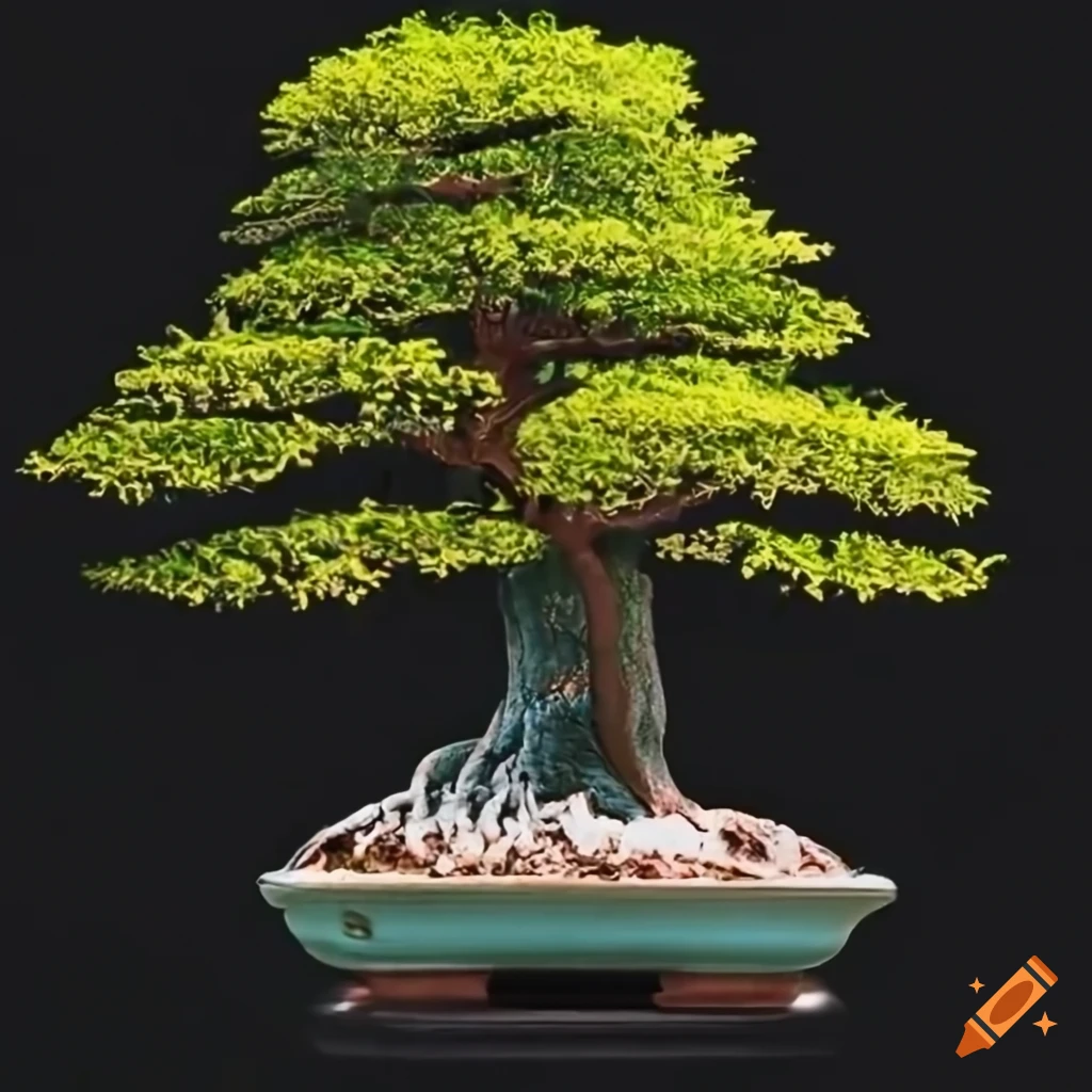 Bonsai tree with dollar bills as leaves on Craiyon