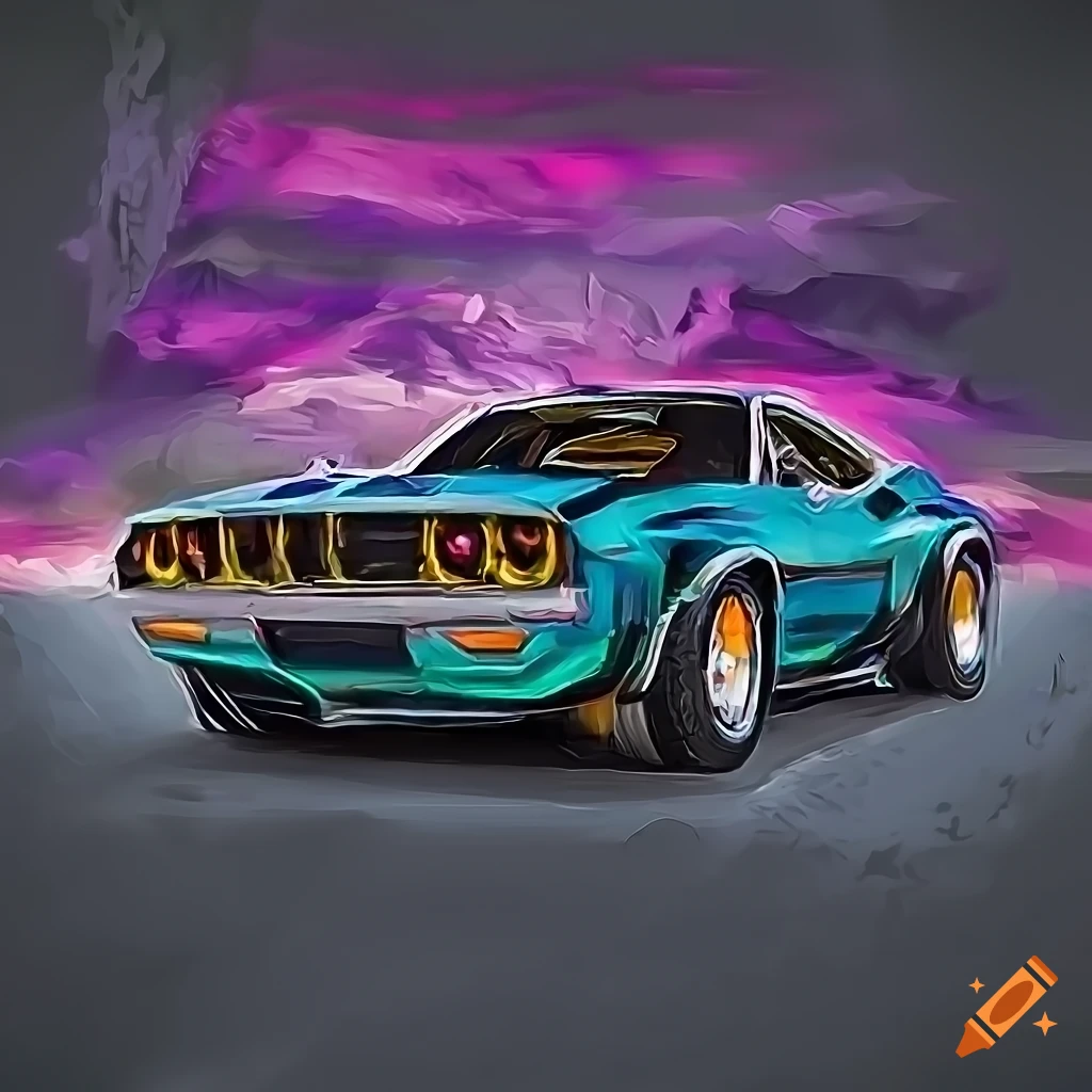 Drivnod muscle-car with aggressive design and striking colors in ...