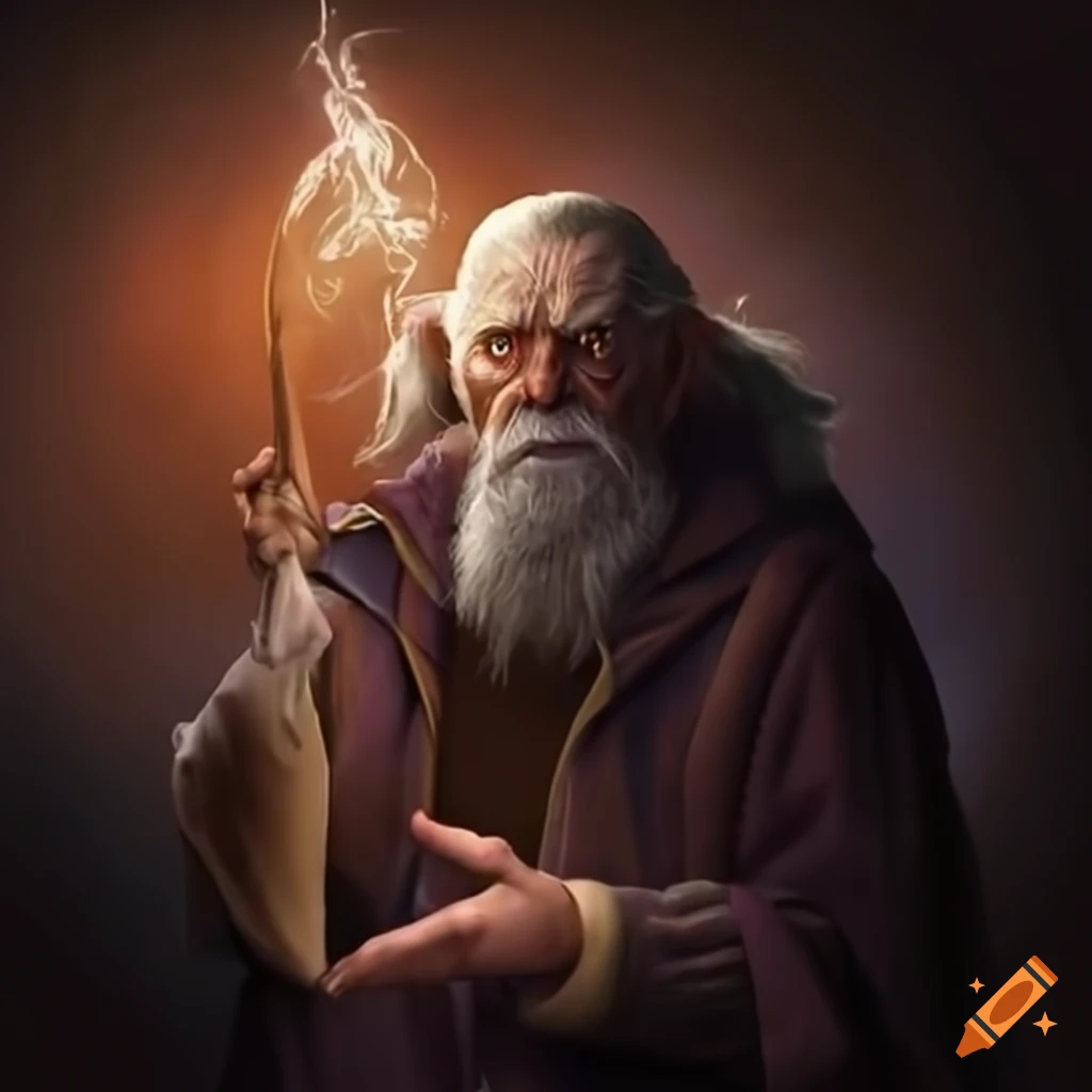 Old wizard reaching out and holding your shoulder on Craiyon