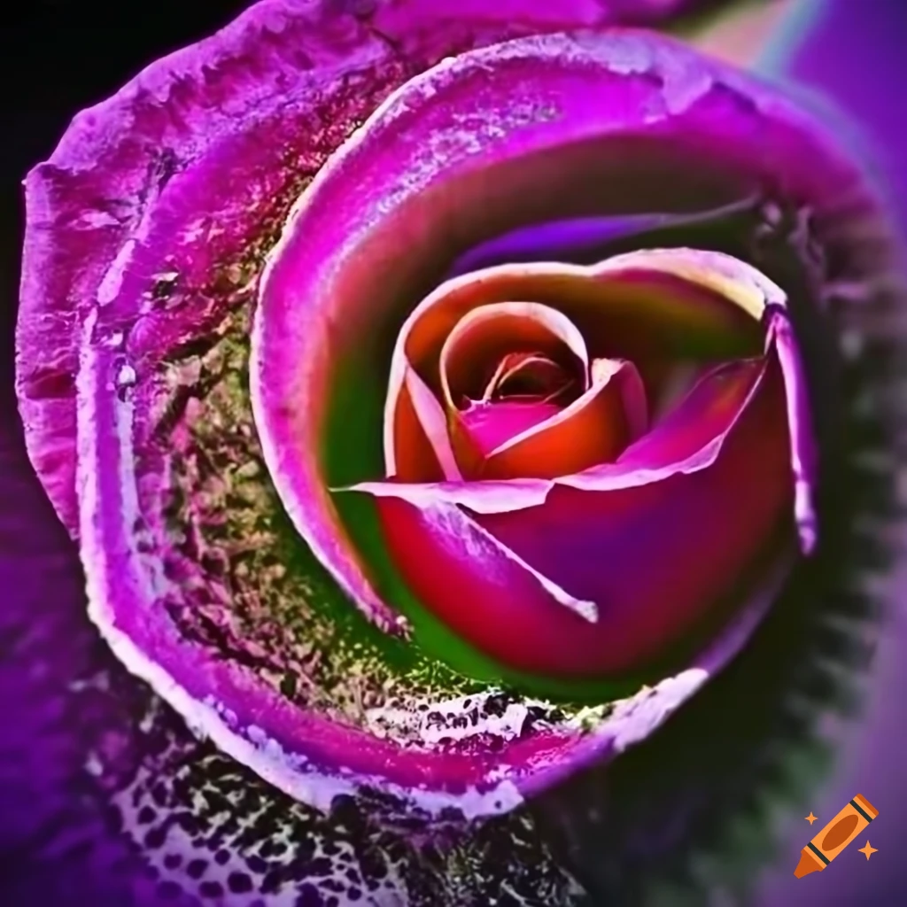 Unique rose-like plant with spread out translucent petals on Craiyon