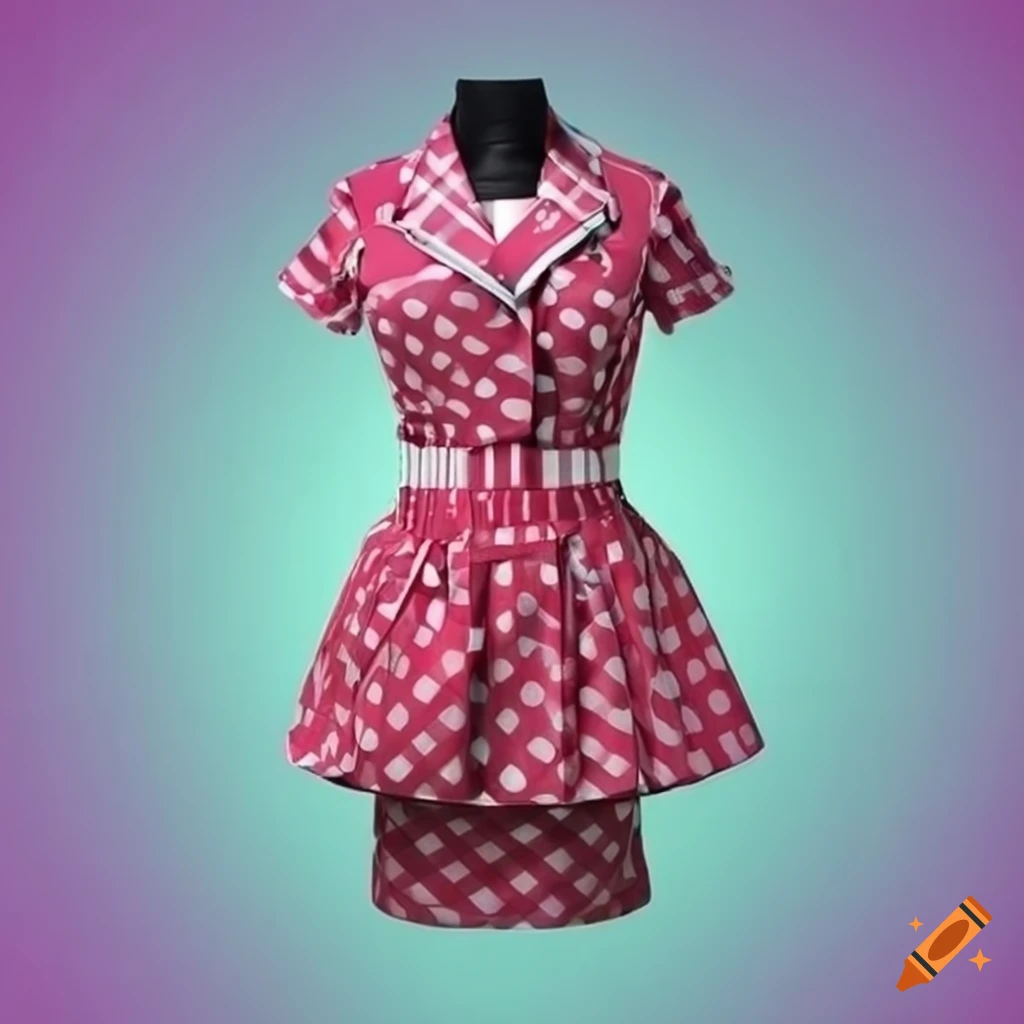 Realistic retro diner uniforms in teal and light pink colors on Craiyon