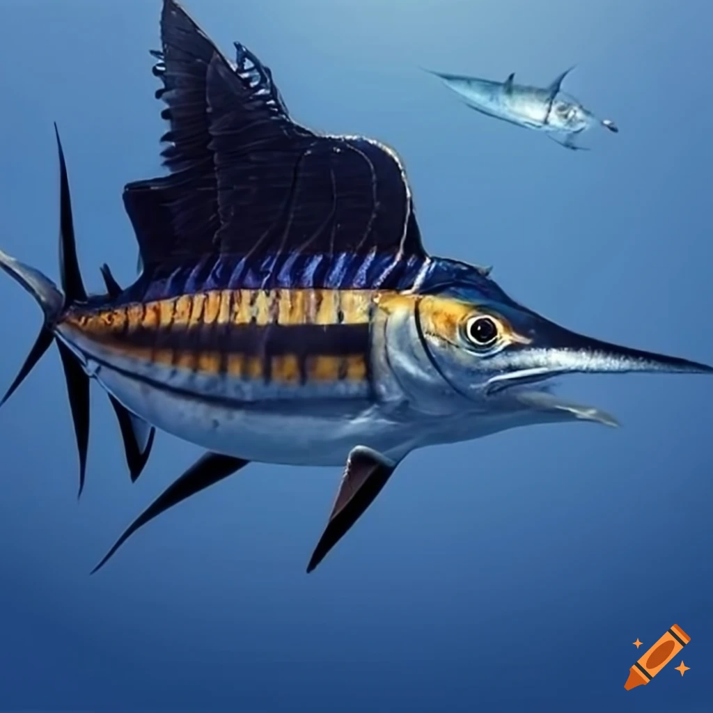 Atlantic sailfish swimming underwater on Craiyon