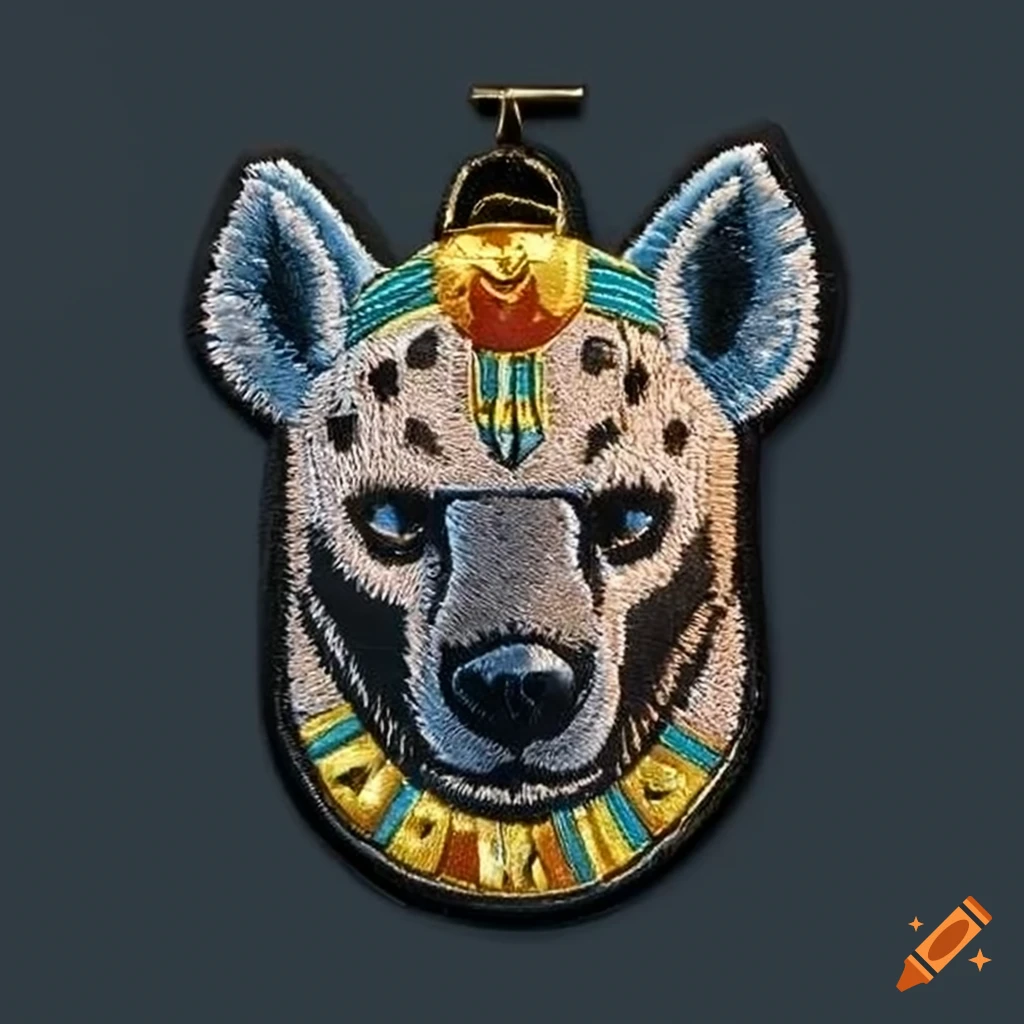 Hyena with egyptian accessories patch on Craiyon