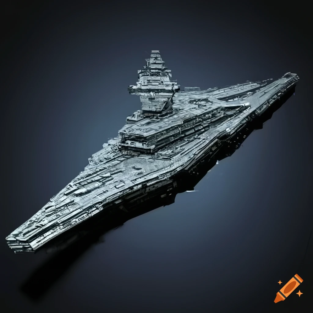 Star Destroyer inspired by battleships with improved design elements on Craiyon