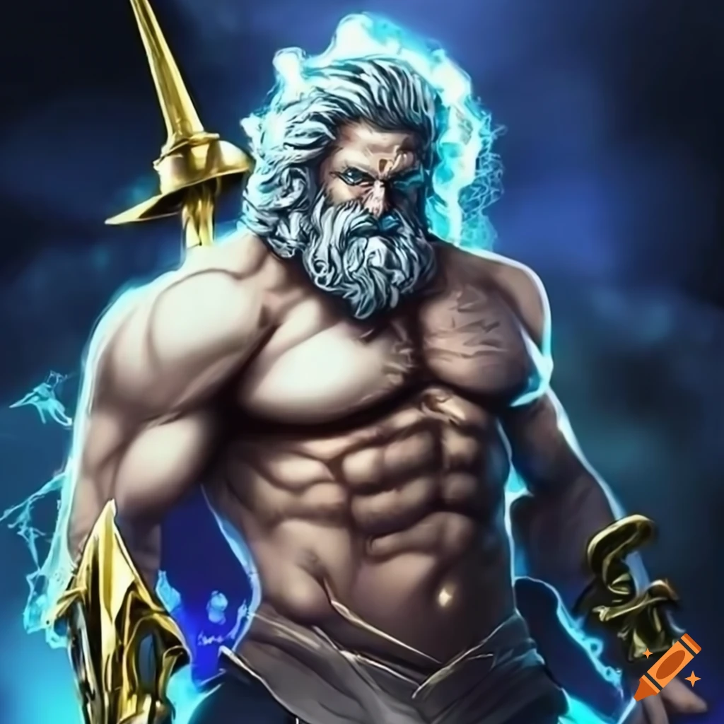 Zeus depicted in a powerful and authoritative manner on Craiyon