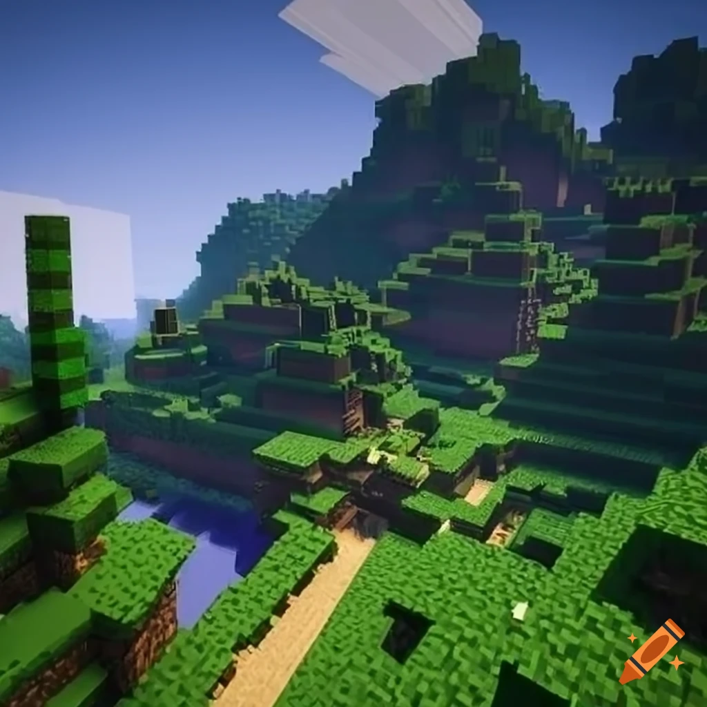 Minecraft landscape on Craiyon