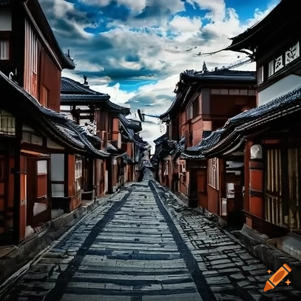 Traditional japanese cityscape on Craiyon