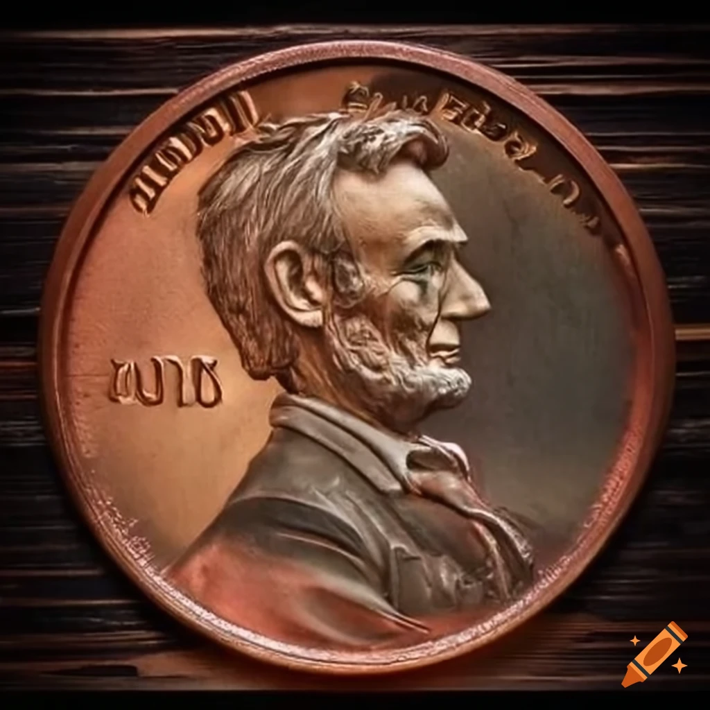 Abraham lincoln depicted on the penny dollar in a fantasy setting on ...