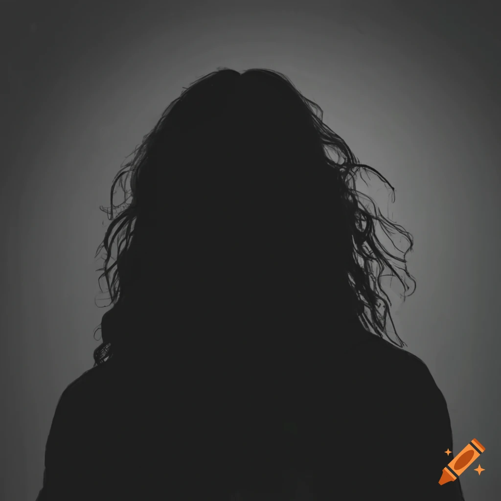 Mysterious silhouette of a man with long hair staring intently on Craiyon