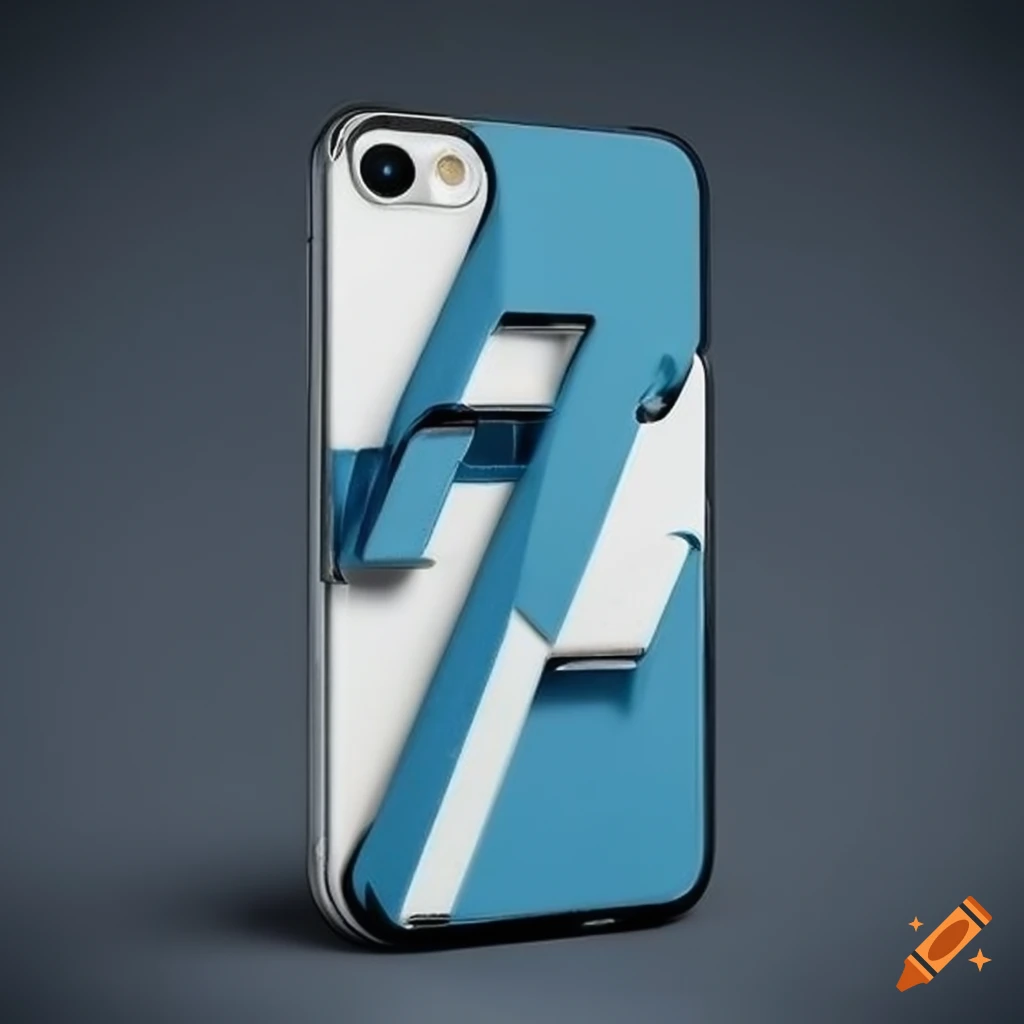 Sleek blue and white modern phone case with bold number 2 design on Craiyon