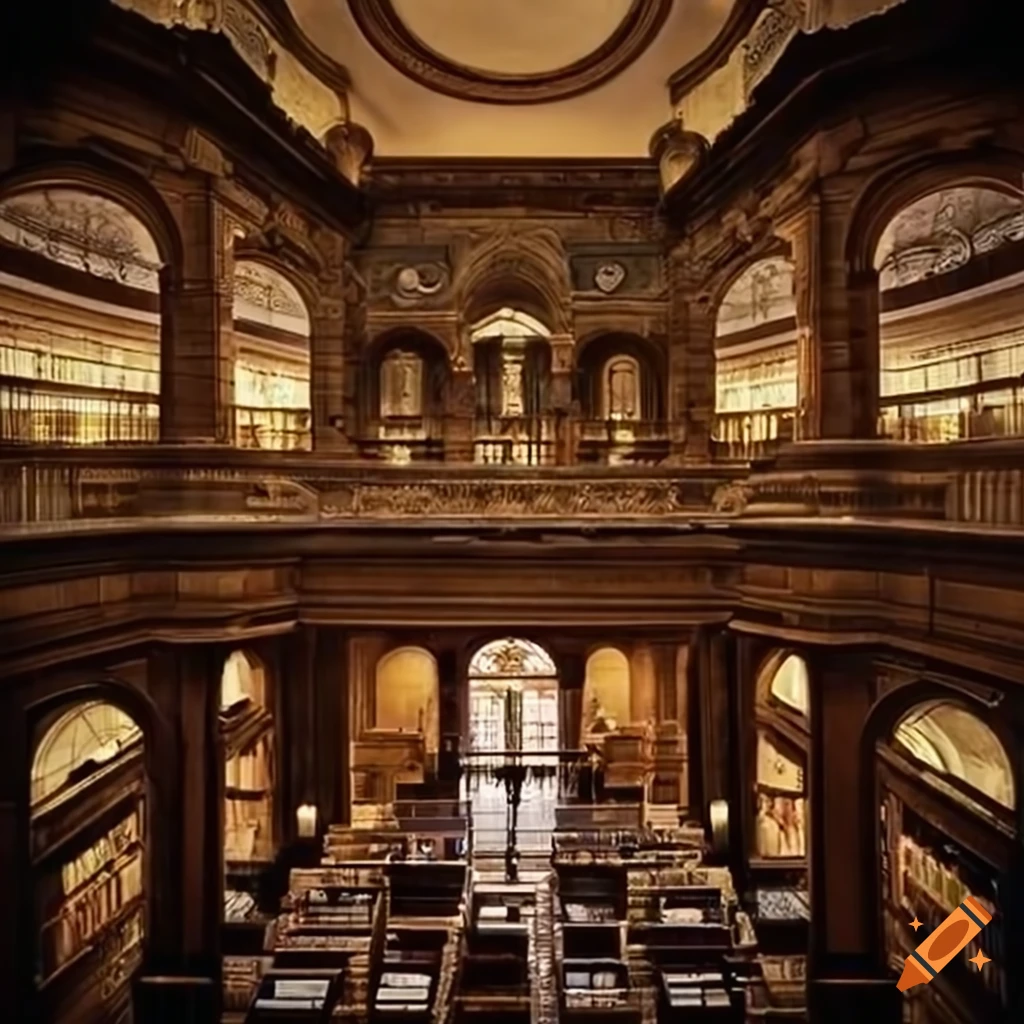 Vintage-style museum library photo on Craiyon