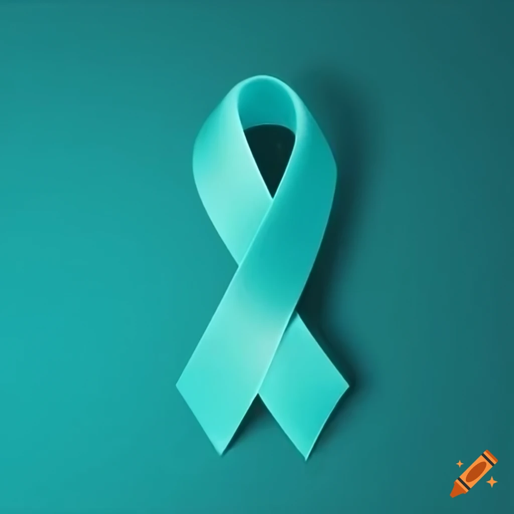 Teal ribbon symbol supporting saapm with an empowering message on Craiyon