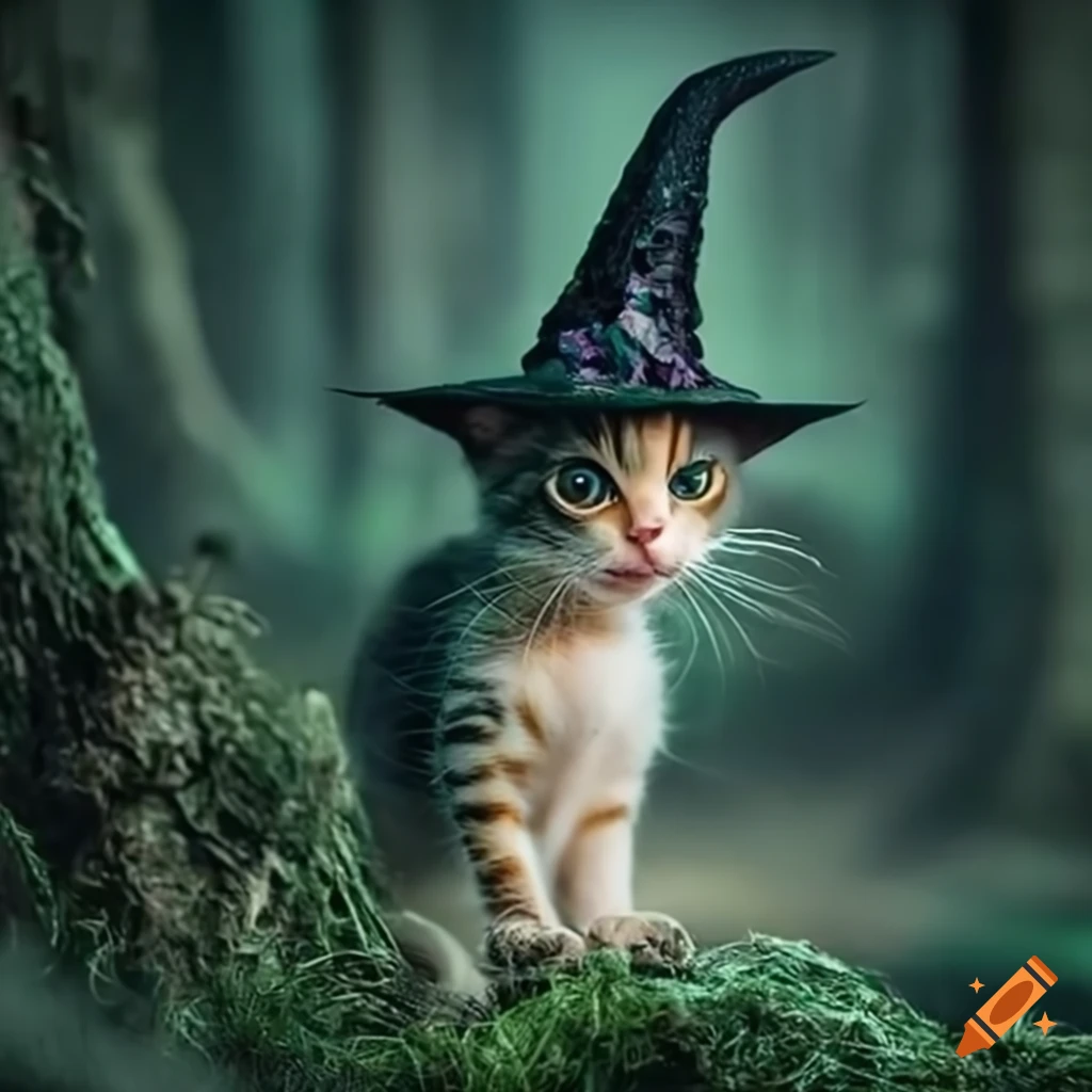 Jenna ortega transformed into a calico kitten in an enchanted forest on ...