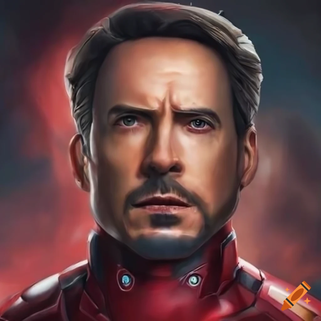Hyper-realistic image of iron man with opened helmet on Craiyon