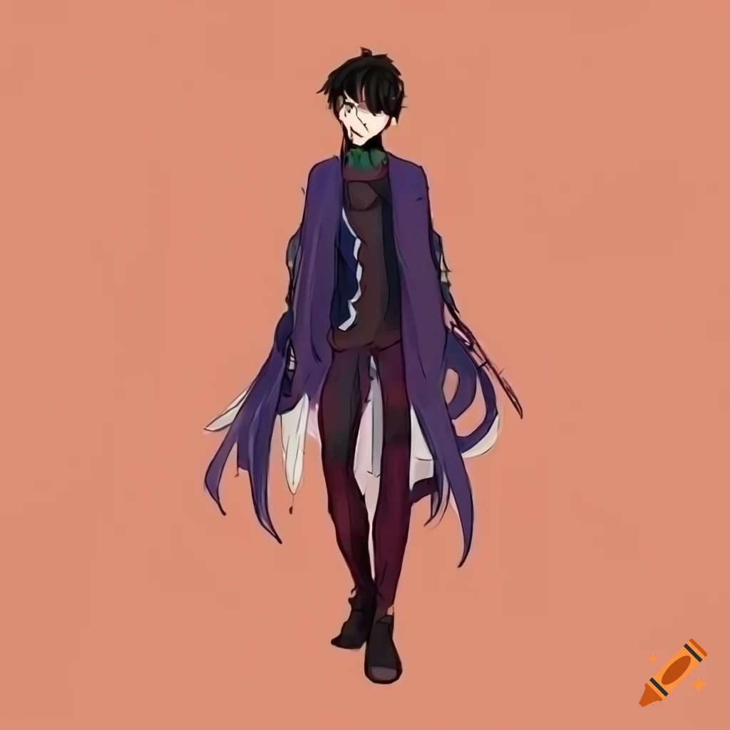 Male anime antagonist character design on Craiyon