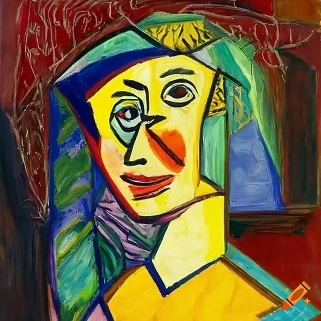 Head of a happy woman by picasso on Craiyon