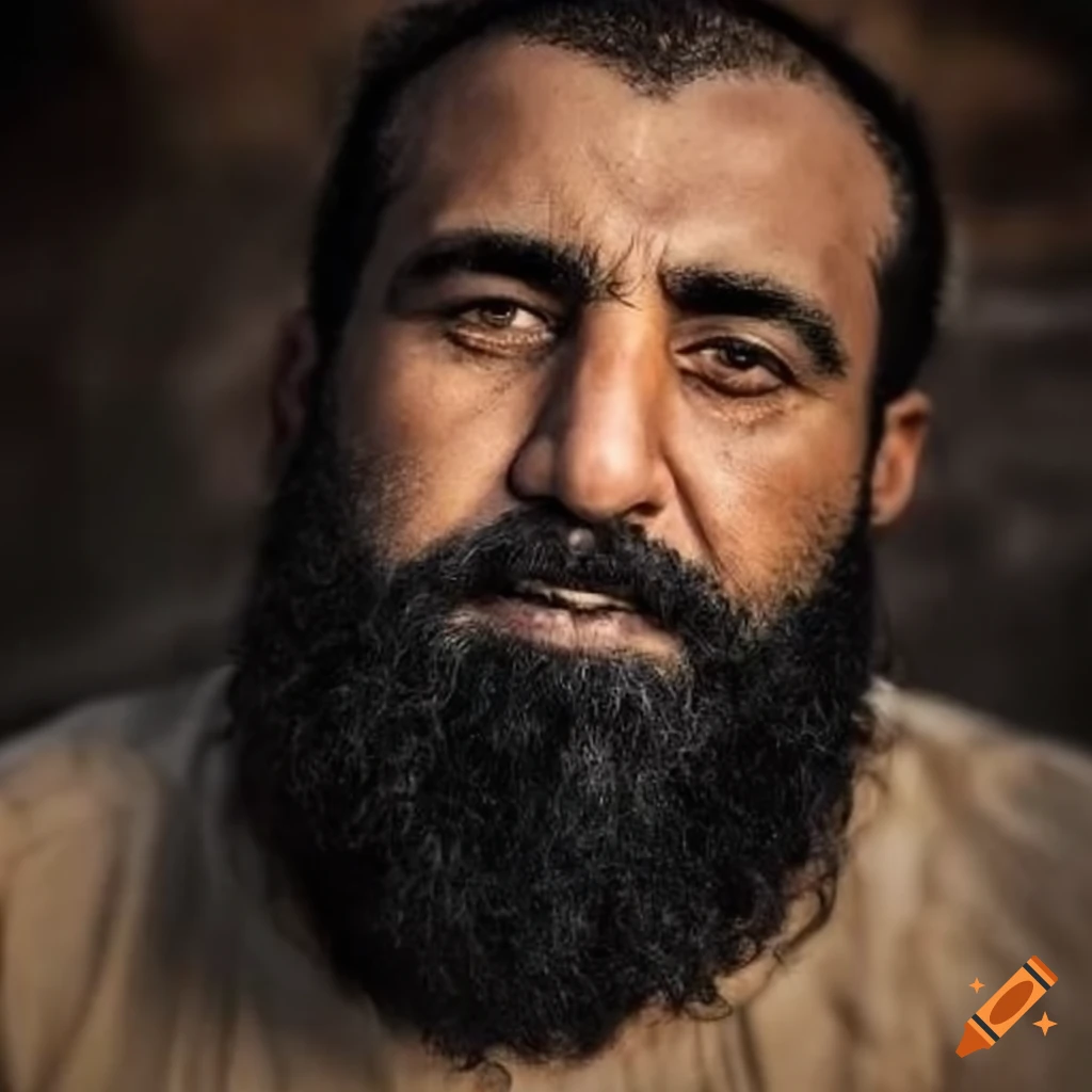Rugged and burly bearded Iraqi outdoor worker on Craiyon