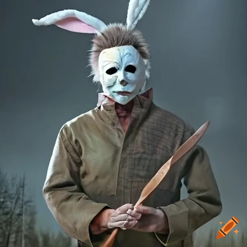 Michael myers in an easter bunny costume on Craiyon
