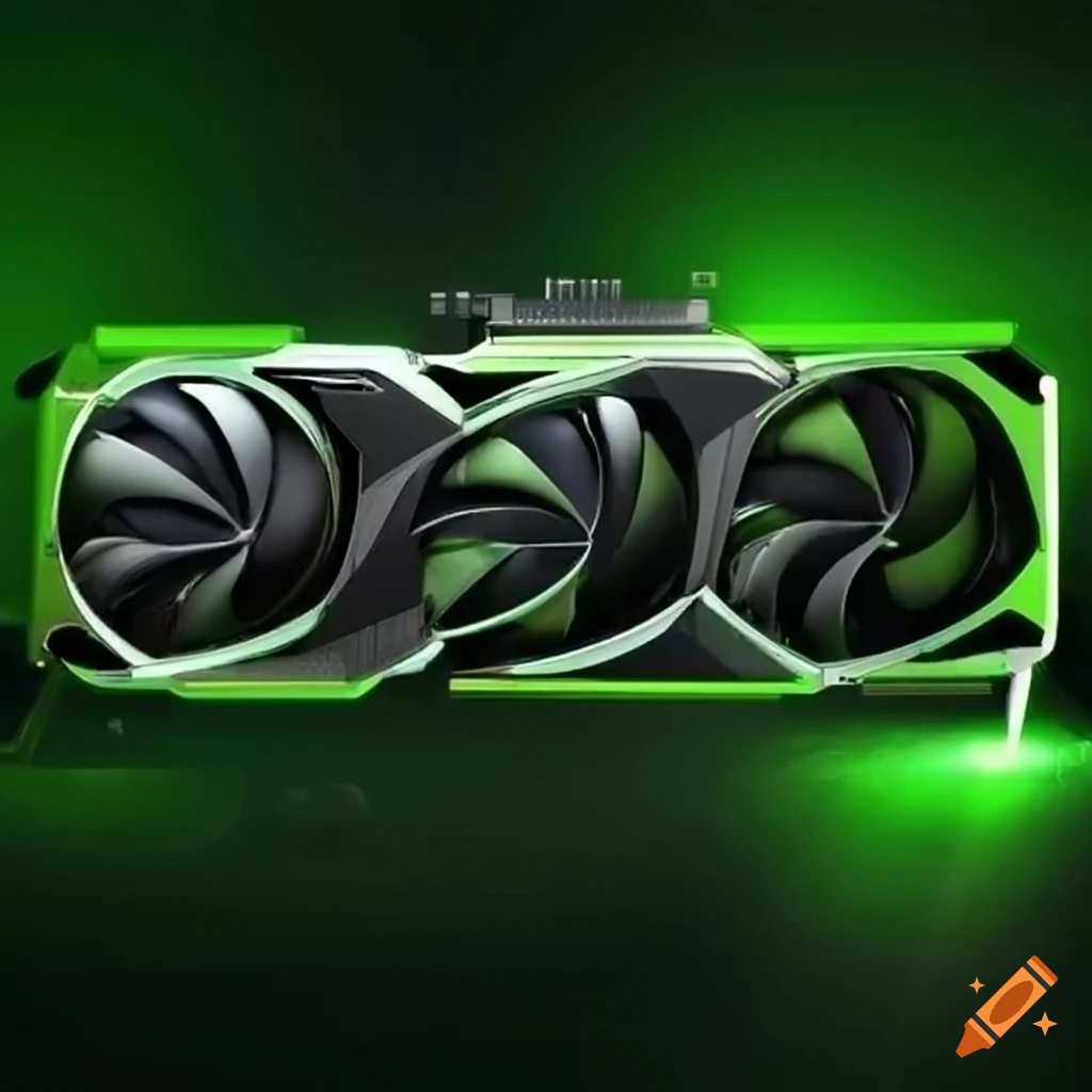 Nvidia graphics card concept with 3 fans on Craiyon