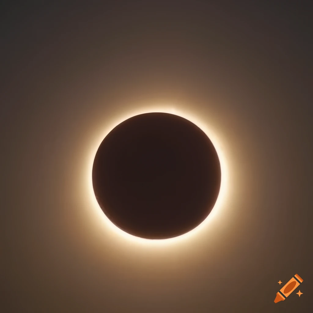 Solar eclipse with perfect symmetry and radiant light beams on Craiyon