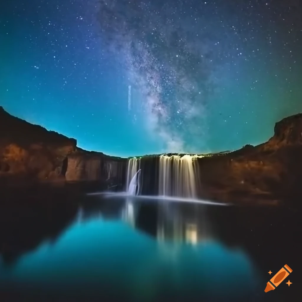 Magnificent waterfall of stars on Craiyon