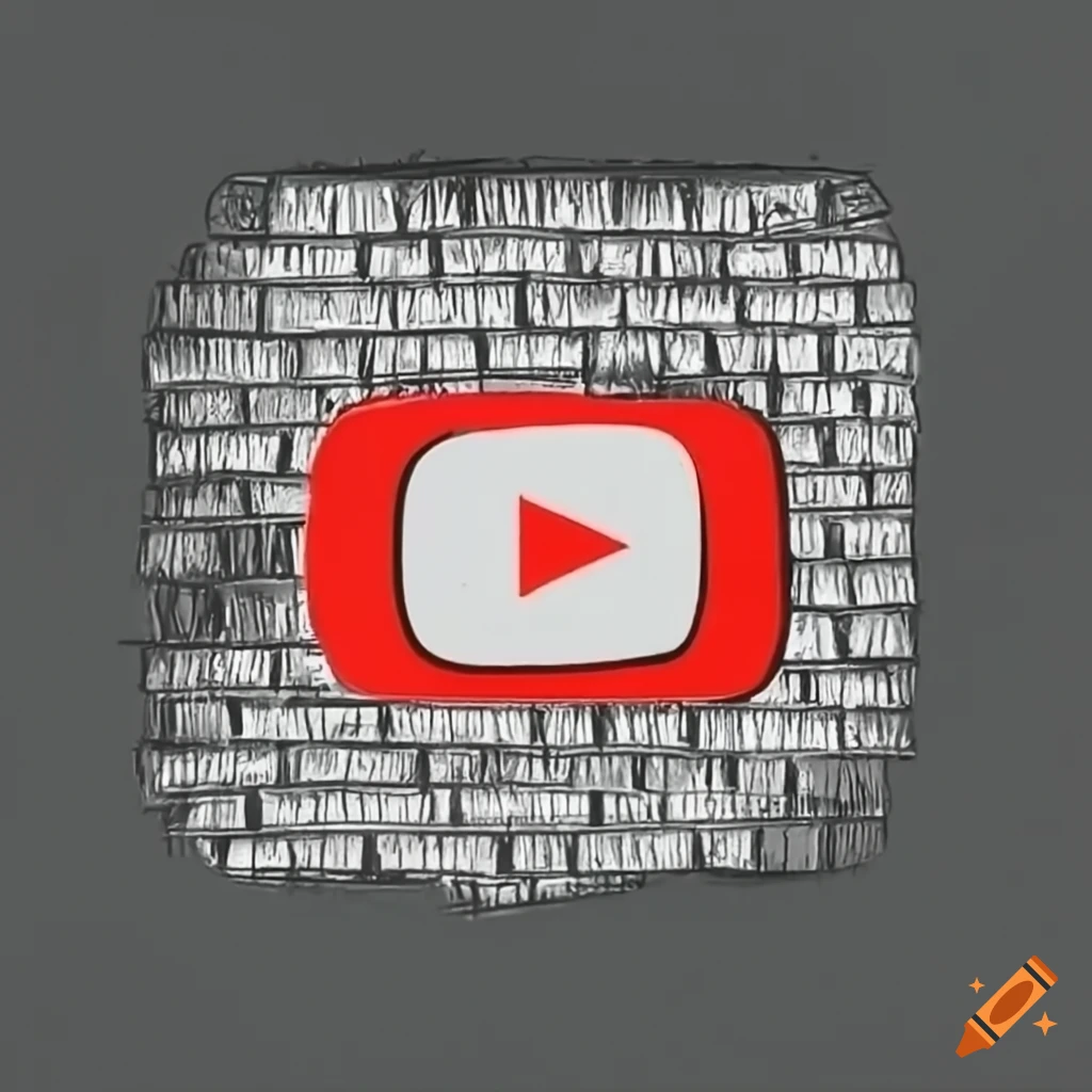 Logo for youtube made of mini bricks on Craiyon