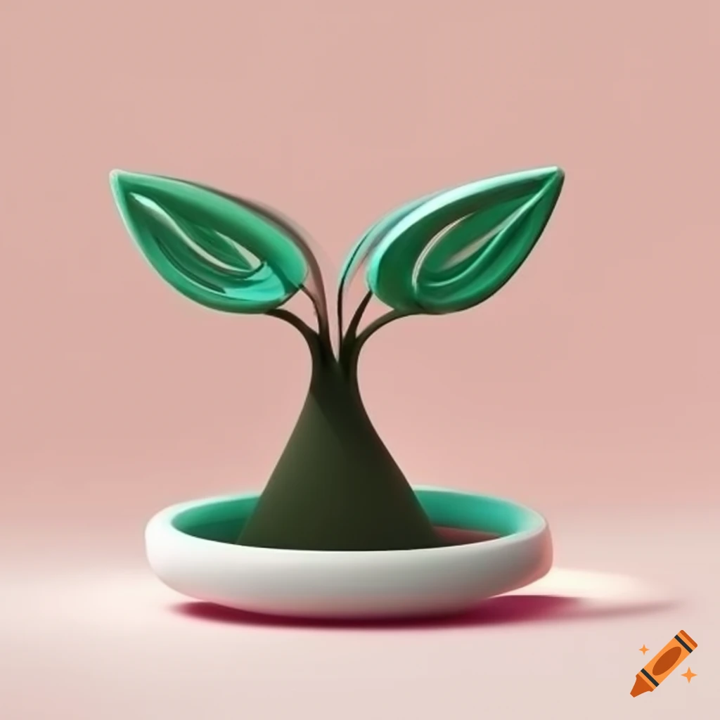 Logo for an etsy shop offering 3d printed plants on Craiyon