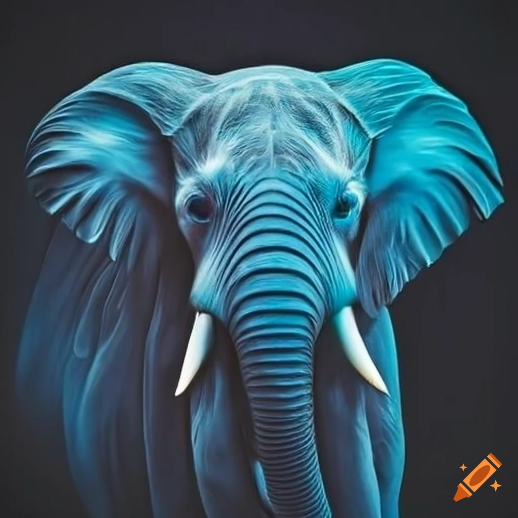Blue elephant on Craiyon