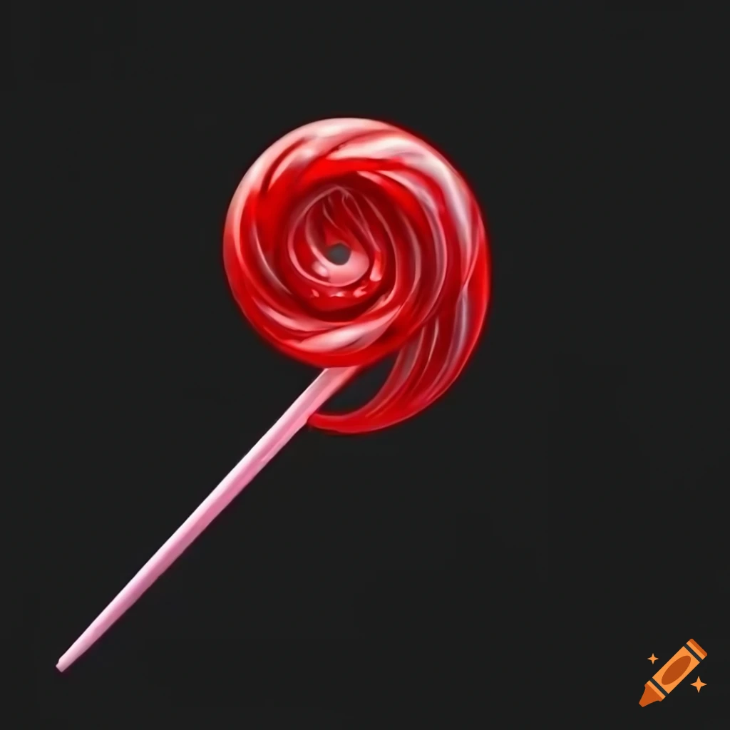 Red spiral lollipops flying on transparent background with parallax ...
